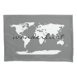 World Map Special Coordinates Pillowcase | Zazzle