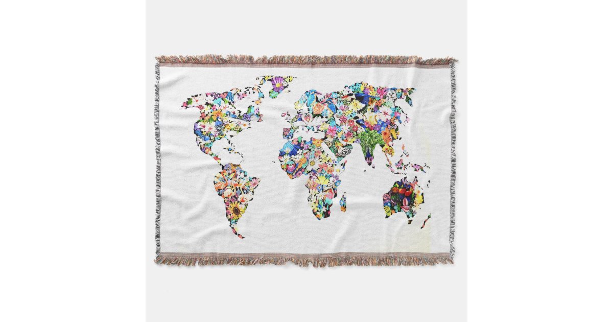 World map throw blanket | Zazzle