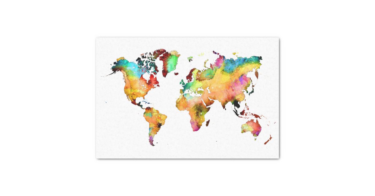 world map tissue paper | Zazzle