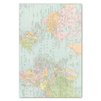 World Map Tissue Paper | Zazzle