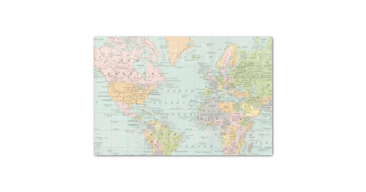 World Map Tissue Paper | Zazzle