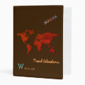 World Map Travel Adventures personalized brownish Mini Binder | Zazzle