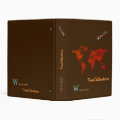 World Map Travel Adventures personalized brownish Mini Binder | Zazzle