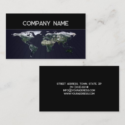 World Map Travel Agency Business Card | Zazzle
