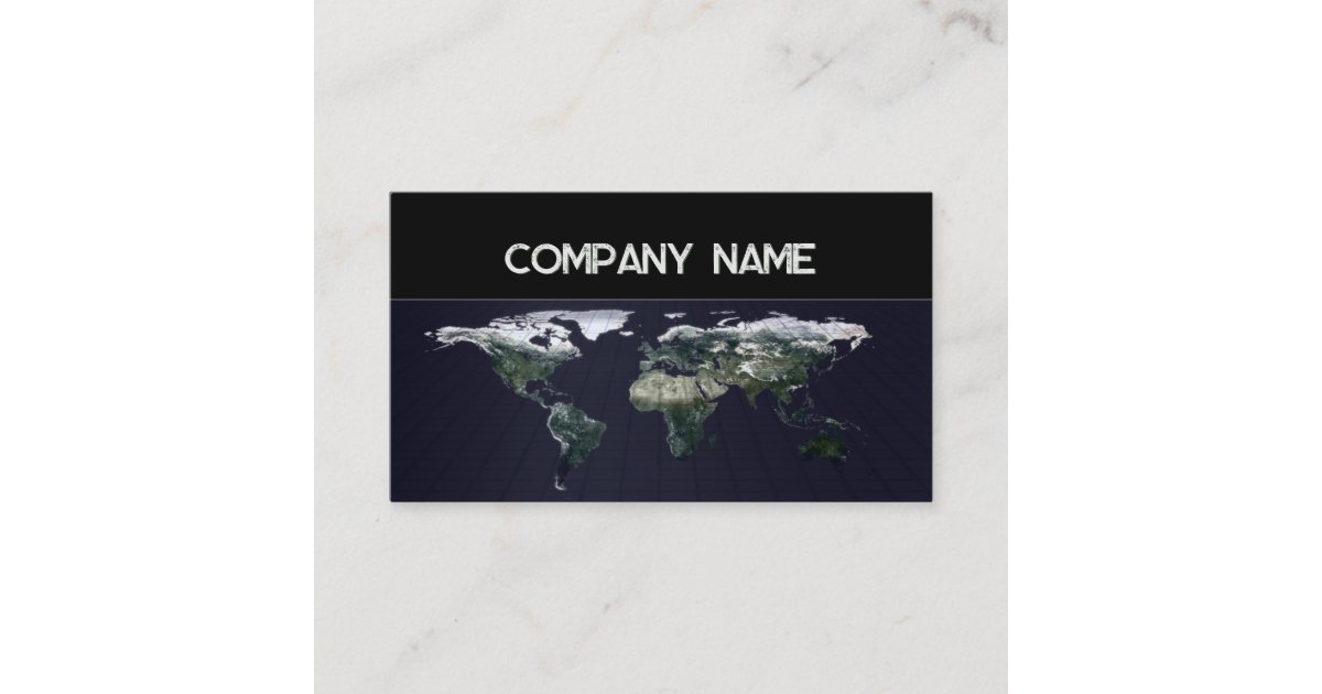 World Map Travel Agency Business Card | Zazzle
