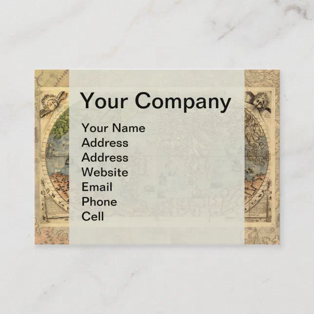 World Map Vintage Historical Antique Atlas Business Card | Zazzle