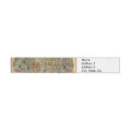 World Map Vintage Historical Antique Atlas Wrap Around Address Label ...