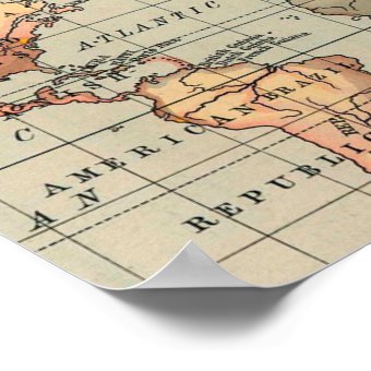 World Map Vintage Poster | Zazzle