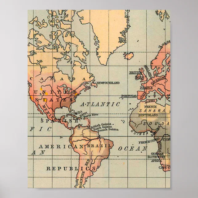 World Map Vintage Poster | Zazzle