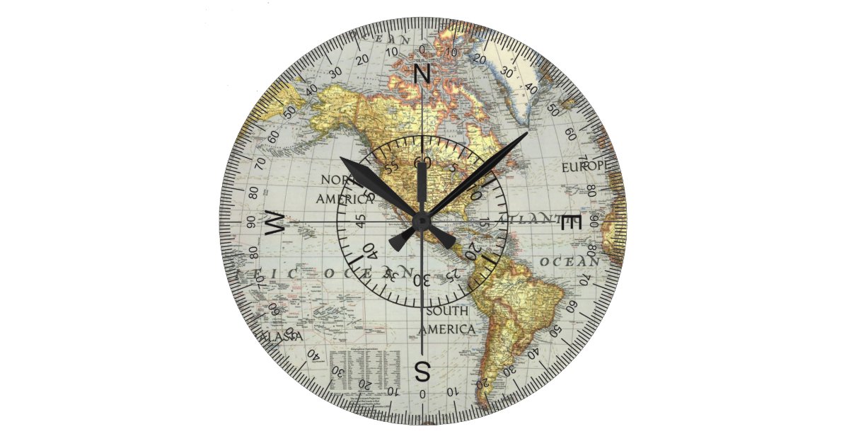 world map wall clock | Zazzle.com
