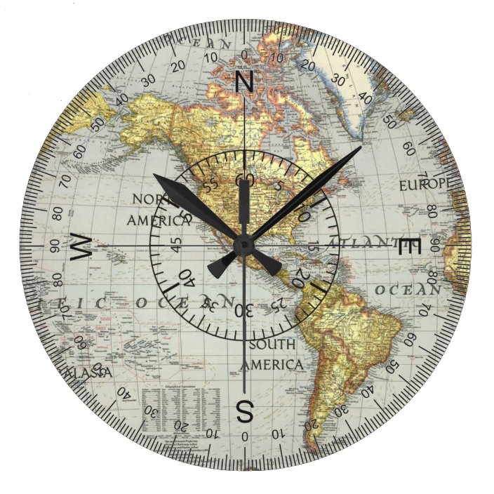world map wall clock | Zazzle.com