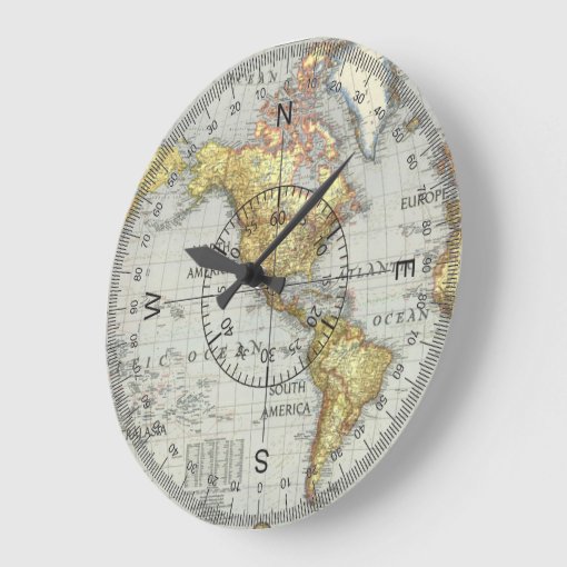 world map wall clock | Zazzle