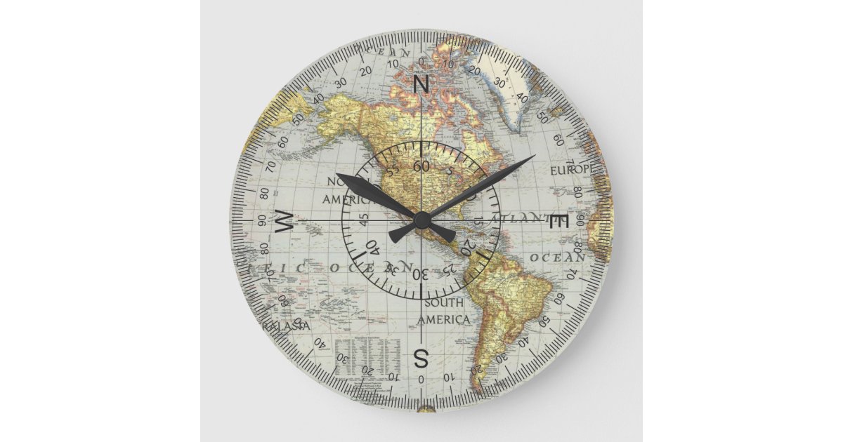 world map wall clock | Zazzle