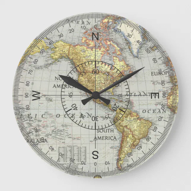 world map wall clock | Zazzle