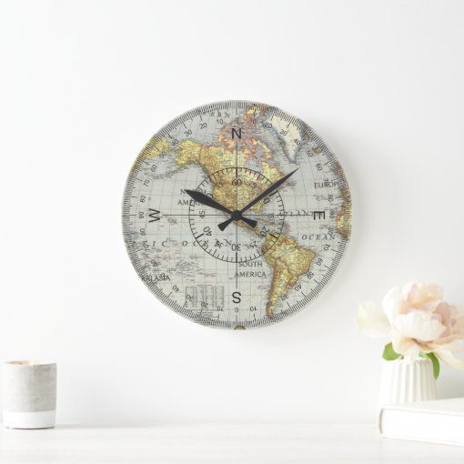 world map wall clock | Zazzle