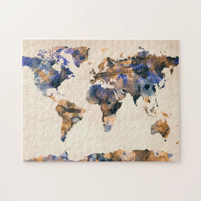 World Map Watercolor Jigsaw Puzzle | Zazzle