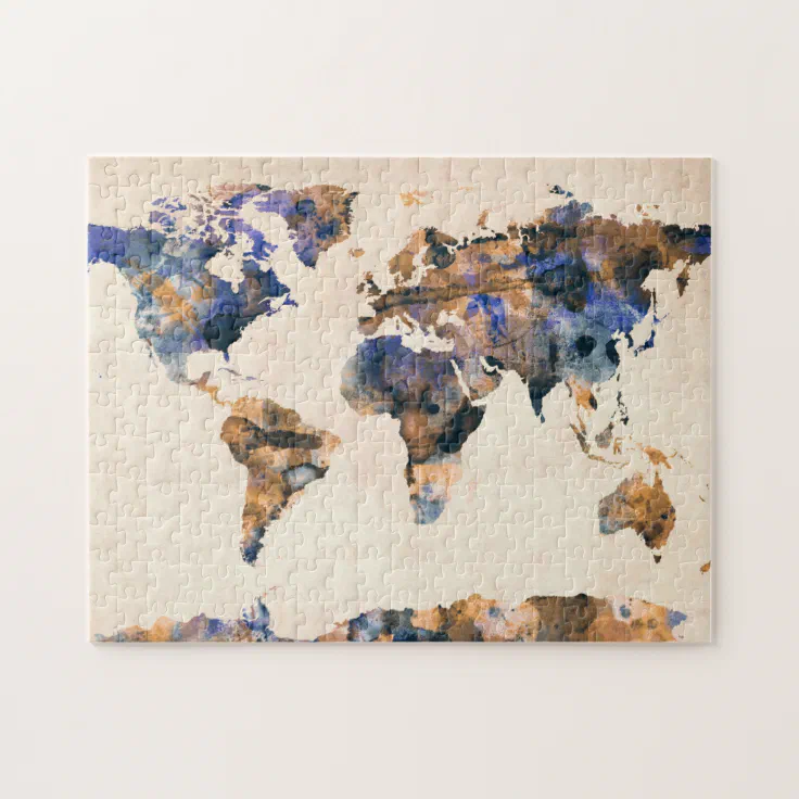 World Map Watercolor Jigsaw Puzzle | Zazzle