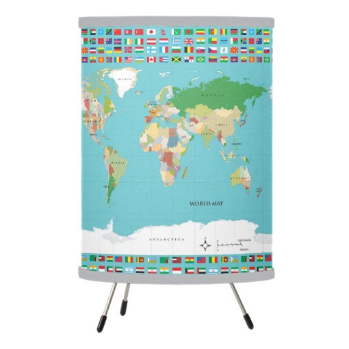 World Map with Flags Lamp | Zazzle