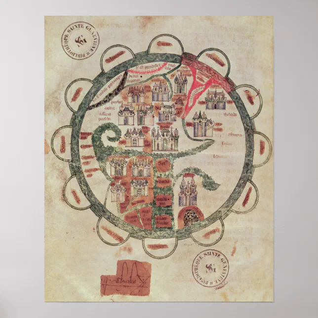 World map with Jerusalem in the centre Poster | Zazzle