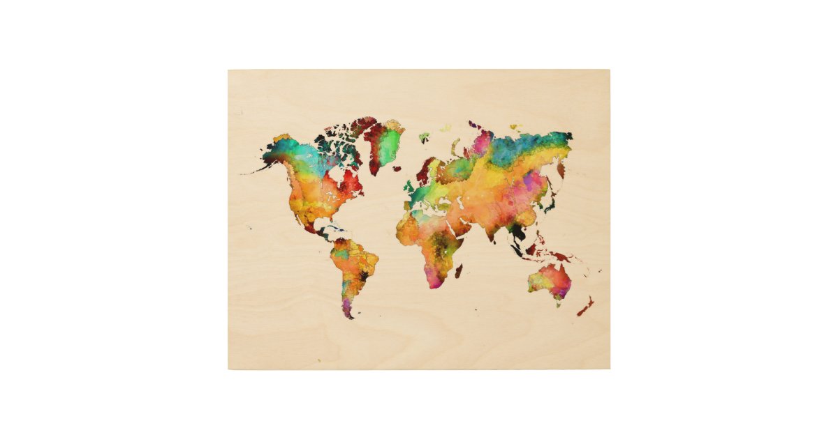 world map wood art | Zazzle