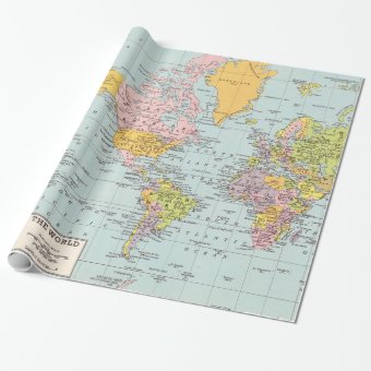 World Map Wrapping Paper | Zazzle