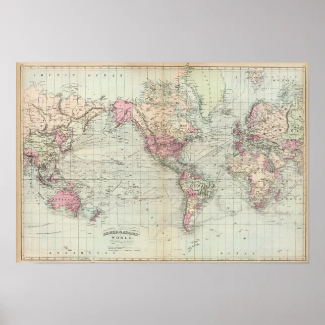 World, Mercator's projection Poster | Zazzle