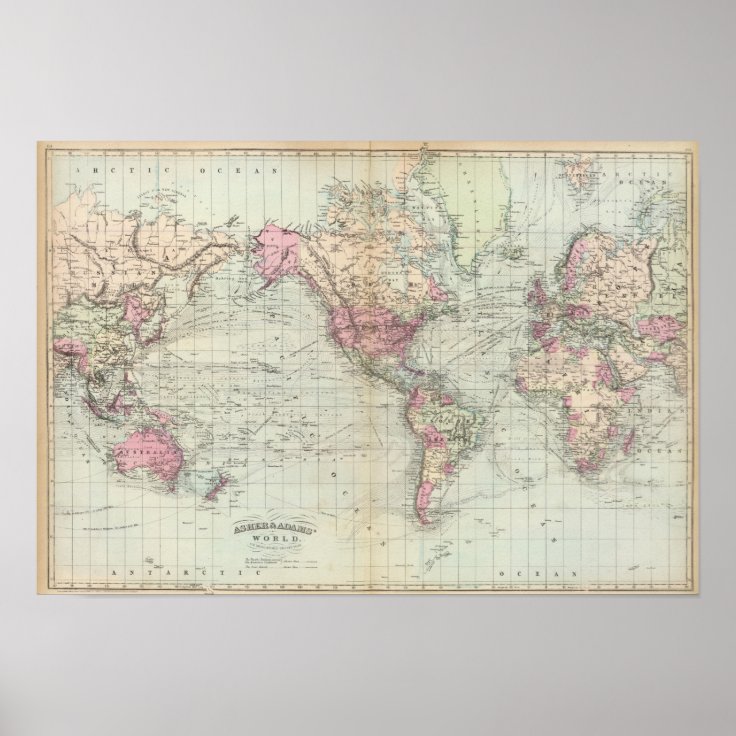 World, Mercator's projection Poster | Zazzle