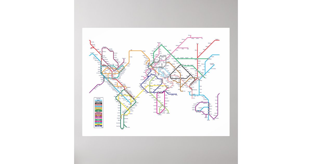 World Metro Map Poster | Zazzle