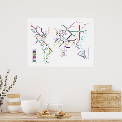 World Metro Subway Map Poster | Zazzle