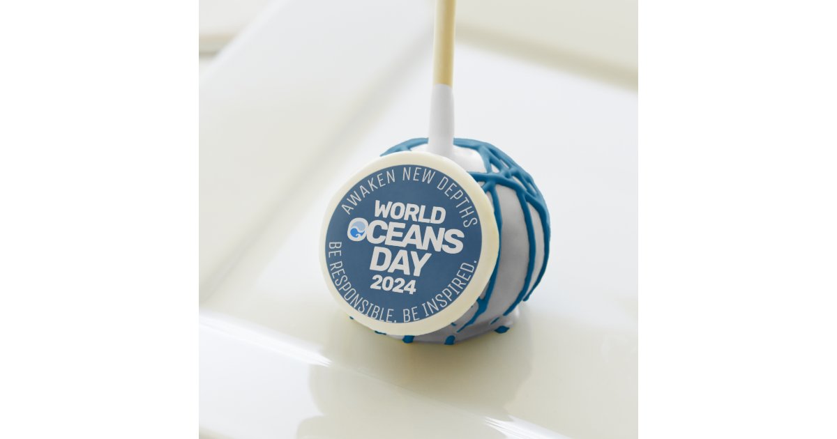 World Oceans Day Blue Stylized Earth Waves Cake Pops | Zazzle
