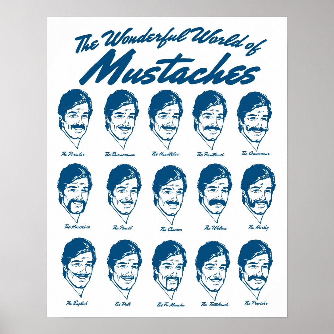 World of Mustaches Poster | Zazzle