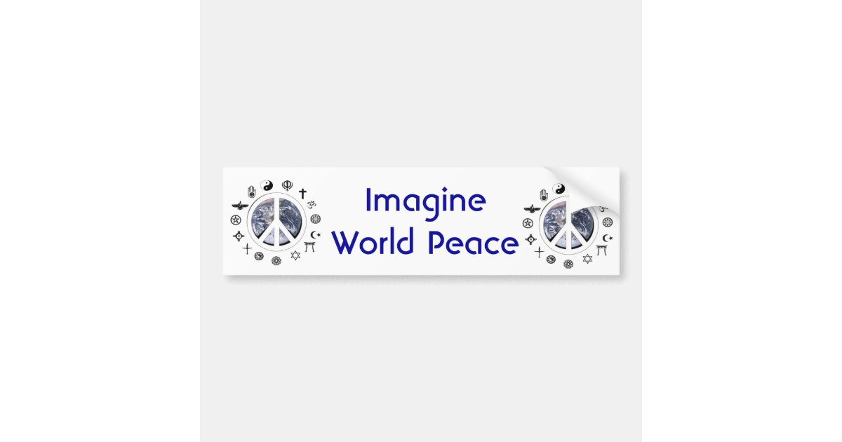 World Peace Bumper Sticker | Zazzle