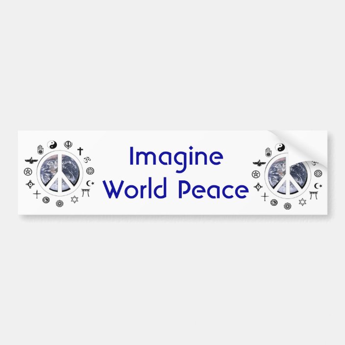 World Peace Bumper Sticker | Zazzle.com