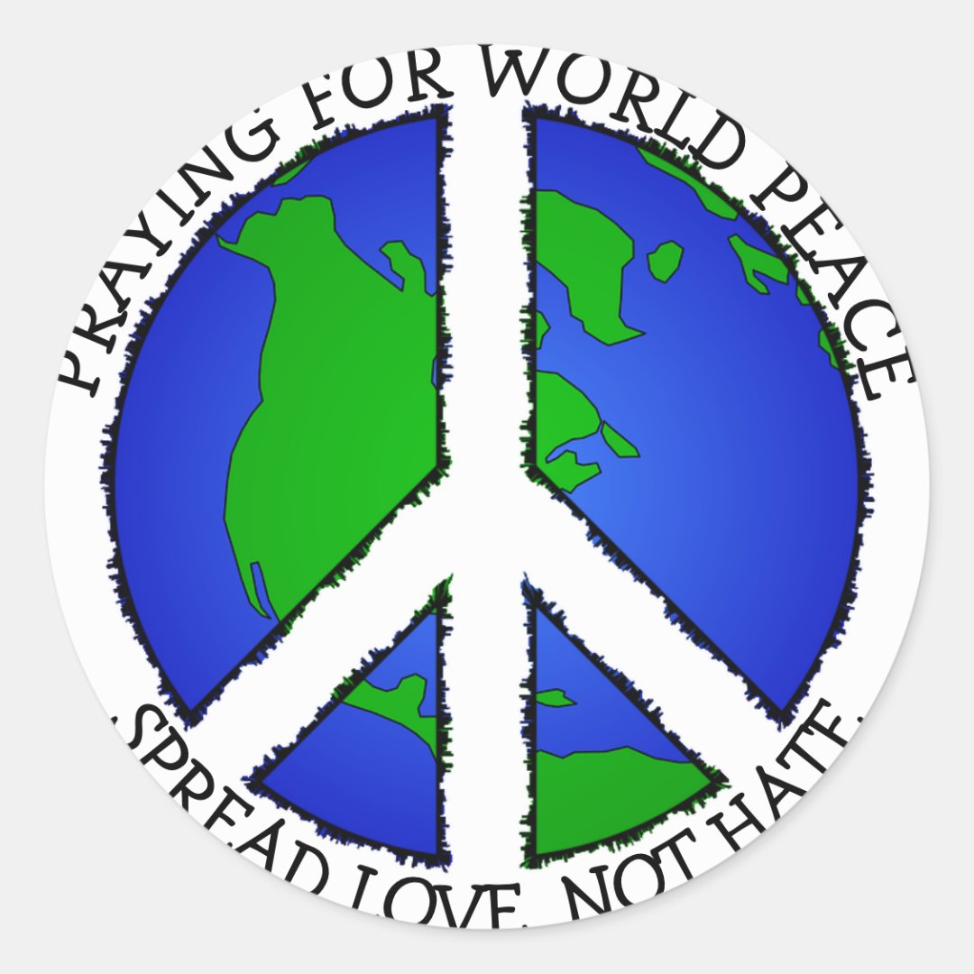 World Peace Earth and Peace Sign Sticker | Zazzle