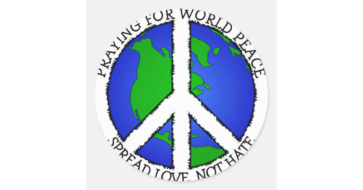 World Peace Earth and Peace Sign Sticker | Zazzle