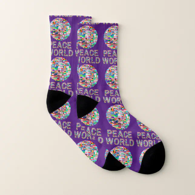 World Peace Flag Collection P-1 All-Over-Print Socks | Zazzle