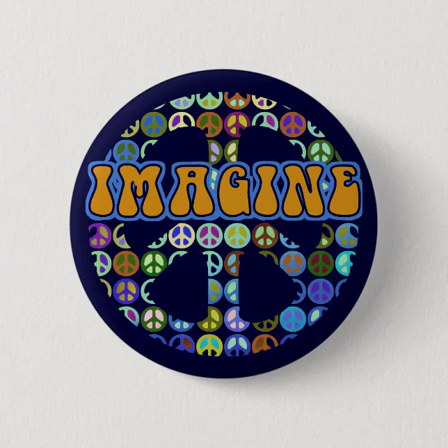 World Peace - Retro Button | Zazzle