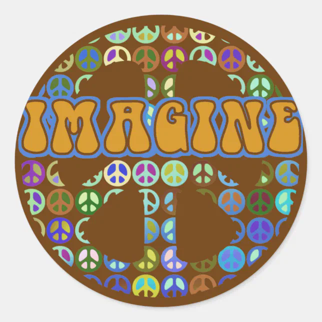 World Peace - Retro Classic Round Sticker | Zazzle