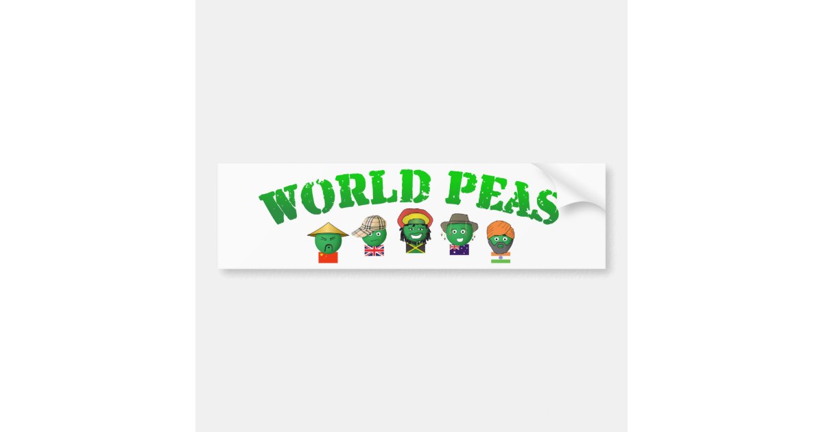 World Peas Bumper Sticker | Zazzle