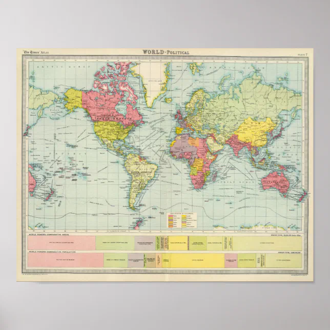 World Political Map Poster Zazzle