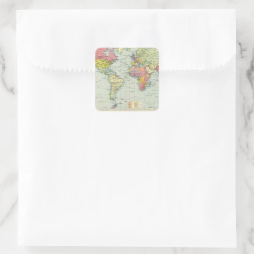 World political Map Square Sticker | Zazzle