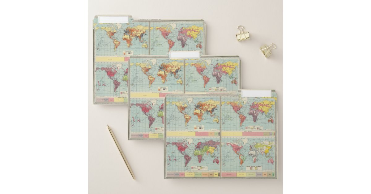 World population Map File Folder | Zazzle