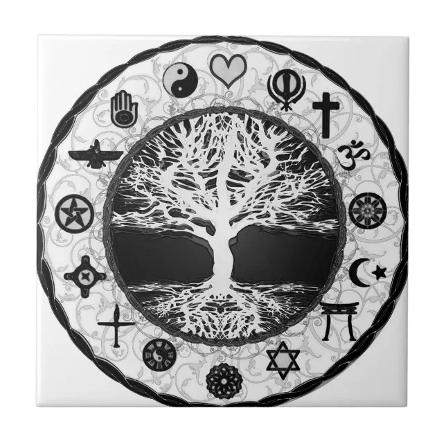 World Religions Tree of Life Ceramic Tile | Zazzle