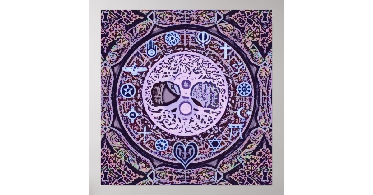 World Religions Tree of Life Peace Poster | Zazzle