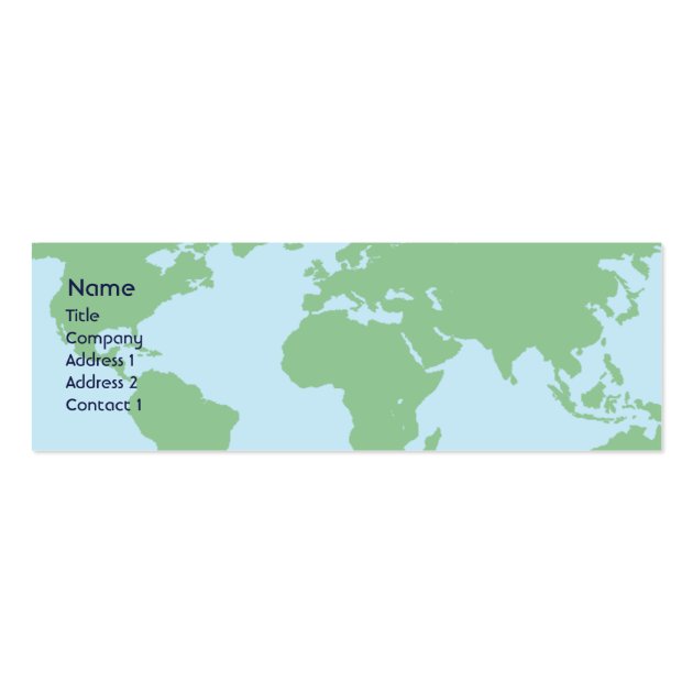 World - Skinny Business Card Template