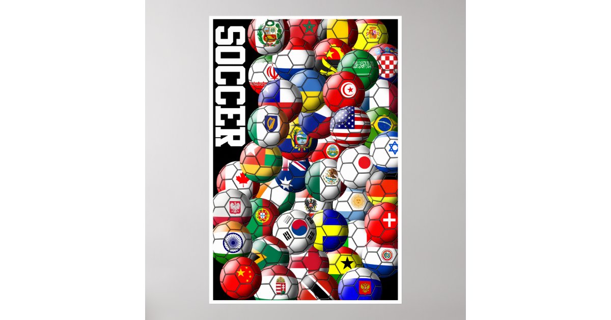 World Soccer Balls Poster | Zazzle