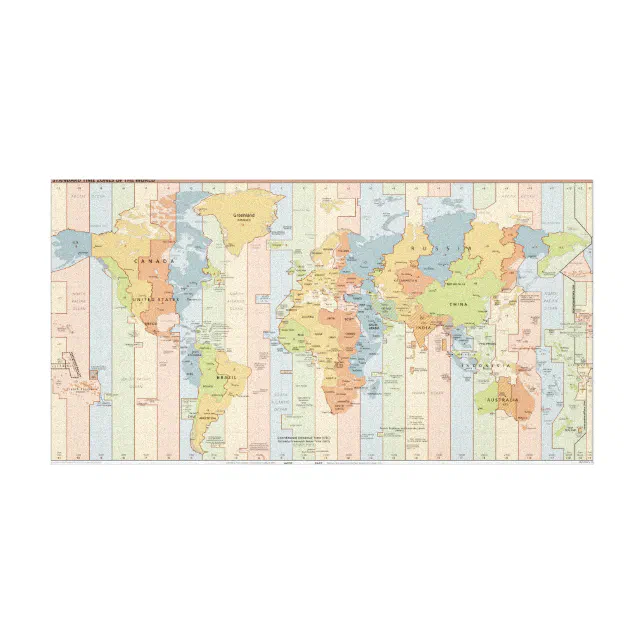 World Time Zones Map Canvas Print | Zazzle
