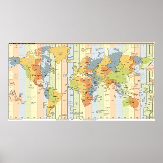 World Time Zones Poster | Zazzle.com