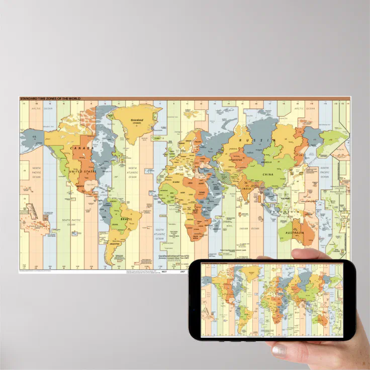 World Time Zones Poster | Zazzle