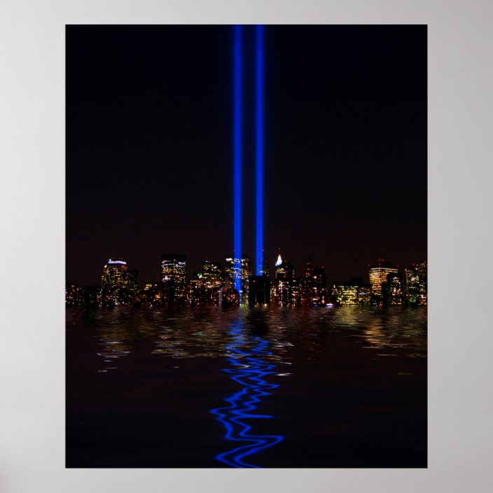 World Trade Center Tribute in Light at Night Poster | Zazzle.com